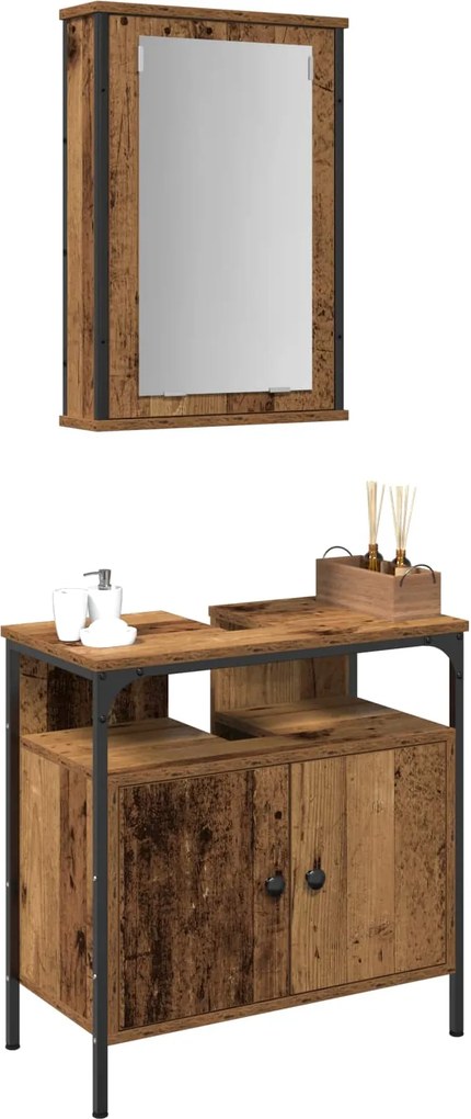 Sada koupelnového nábytku 2 ks Hnědá 60 x 30 x 60 cm 3332524