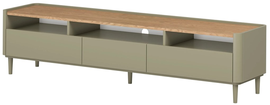 TV stolek Elivo 200 cm na nožkách - eukalyptus / dub baltic dune