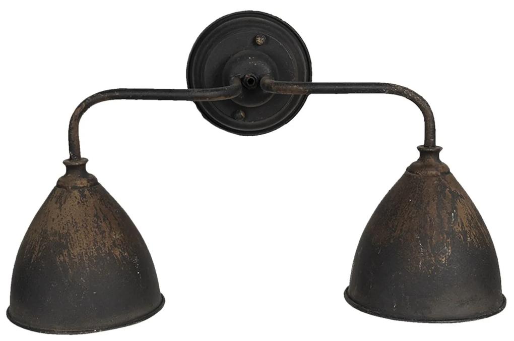 Černá kovová nástěnná vintage lampa Blow - 51*19*27 cm