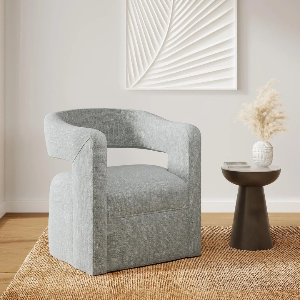 Otočné designové křeslo Leith šedé