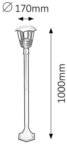 Rabalux 8568 - Venkovní lampa MARSEILLE 1xE27/60W/230V IP44 1 m