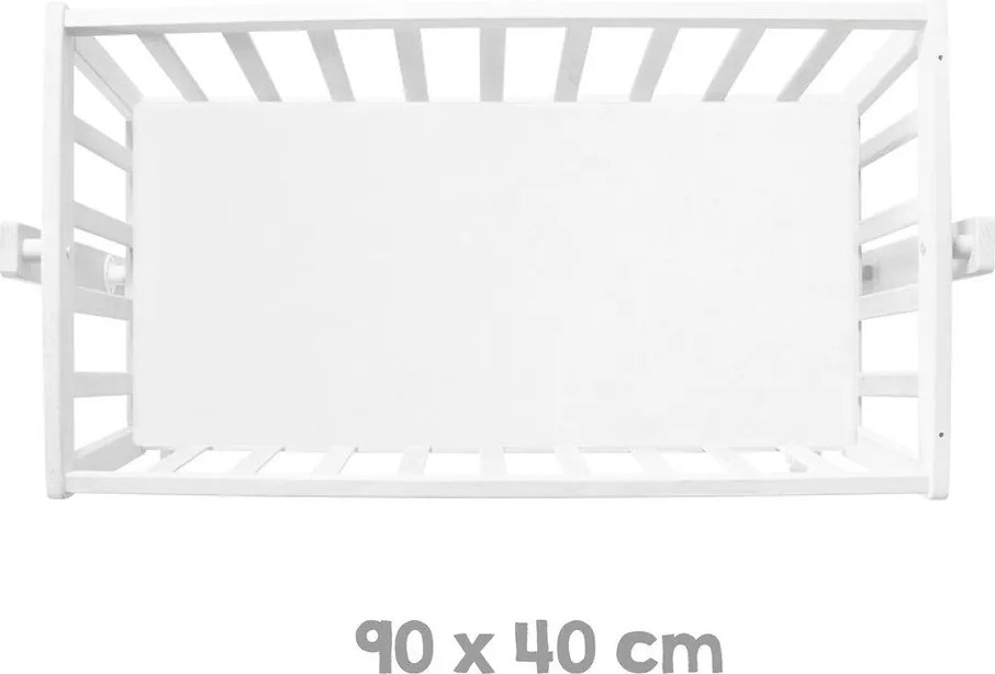 Bílá kolébka na kolečkách s nebesy 40x90 cm Adam & Eule – Roba
