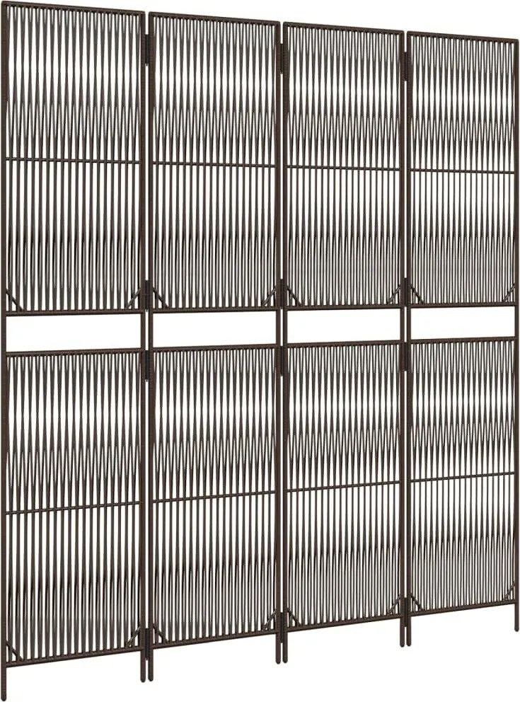vidaXL Dělicí stěna 4 panely polyratan [365392] Barva: Černá