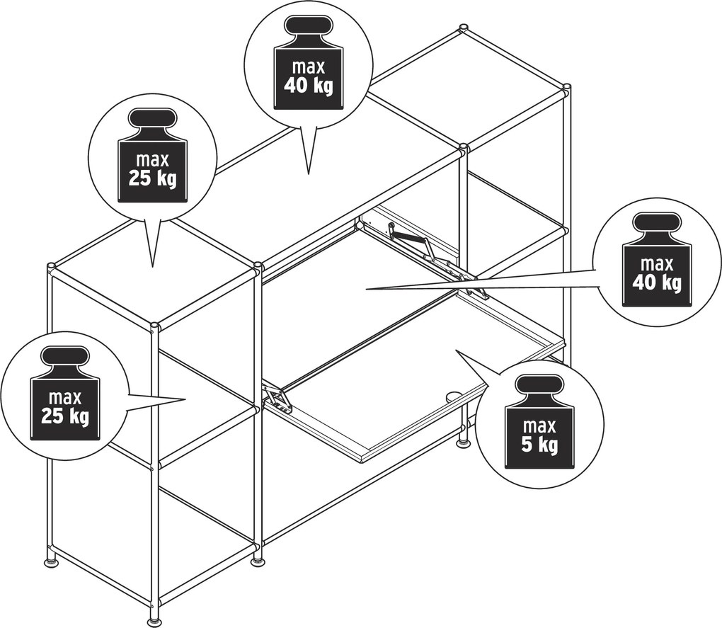 Tchibo - Odkládací skříňka »Cn3« se 2 výklopnými dvířky - barva: bílá