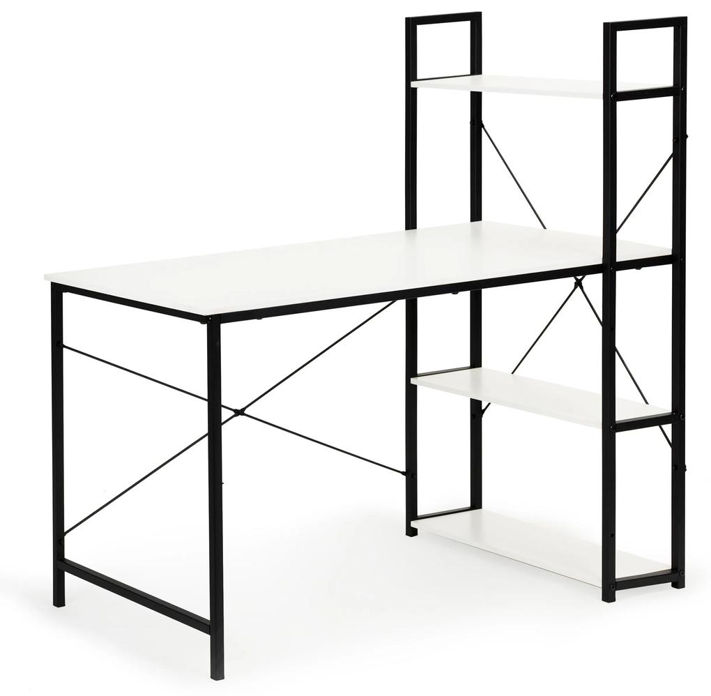 ModernHome Kancelářský psací stůl s regálem - bílý, PJJCT0002-301