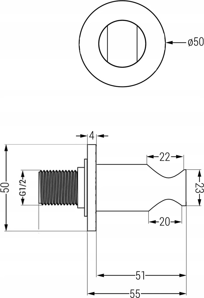 Mosazný držák sprchy MEXEN KAI - kulatý - černý matný, 79351-70
