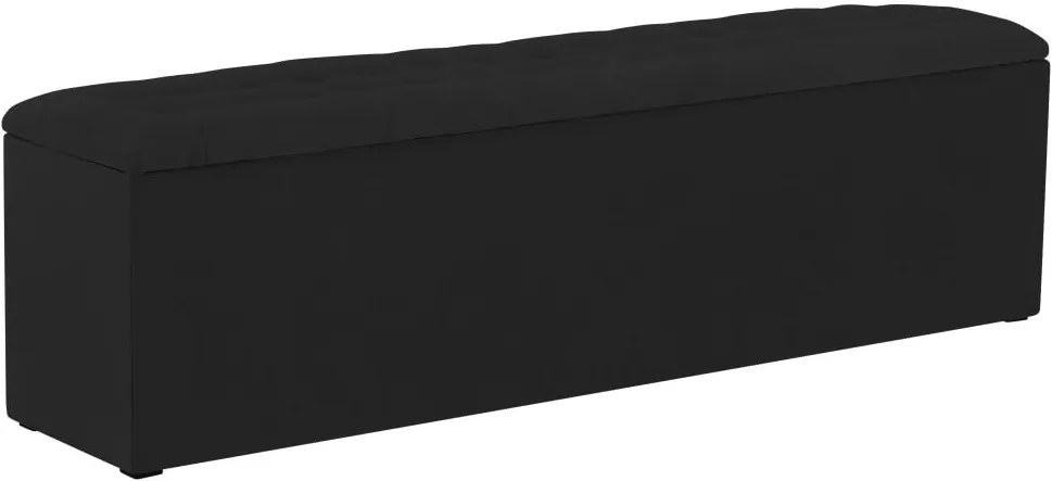 Černý otoman s úložným prostorem Windsor & Co Sofas Nova, 140 x 47 cm
