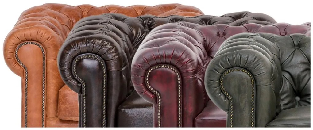 FN Sedací souprava Chesterfield Lord 3+2+1 kůže hnědá