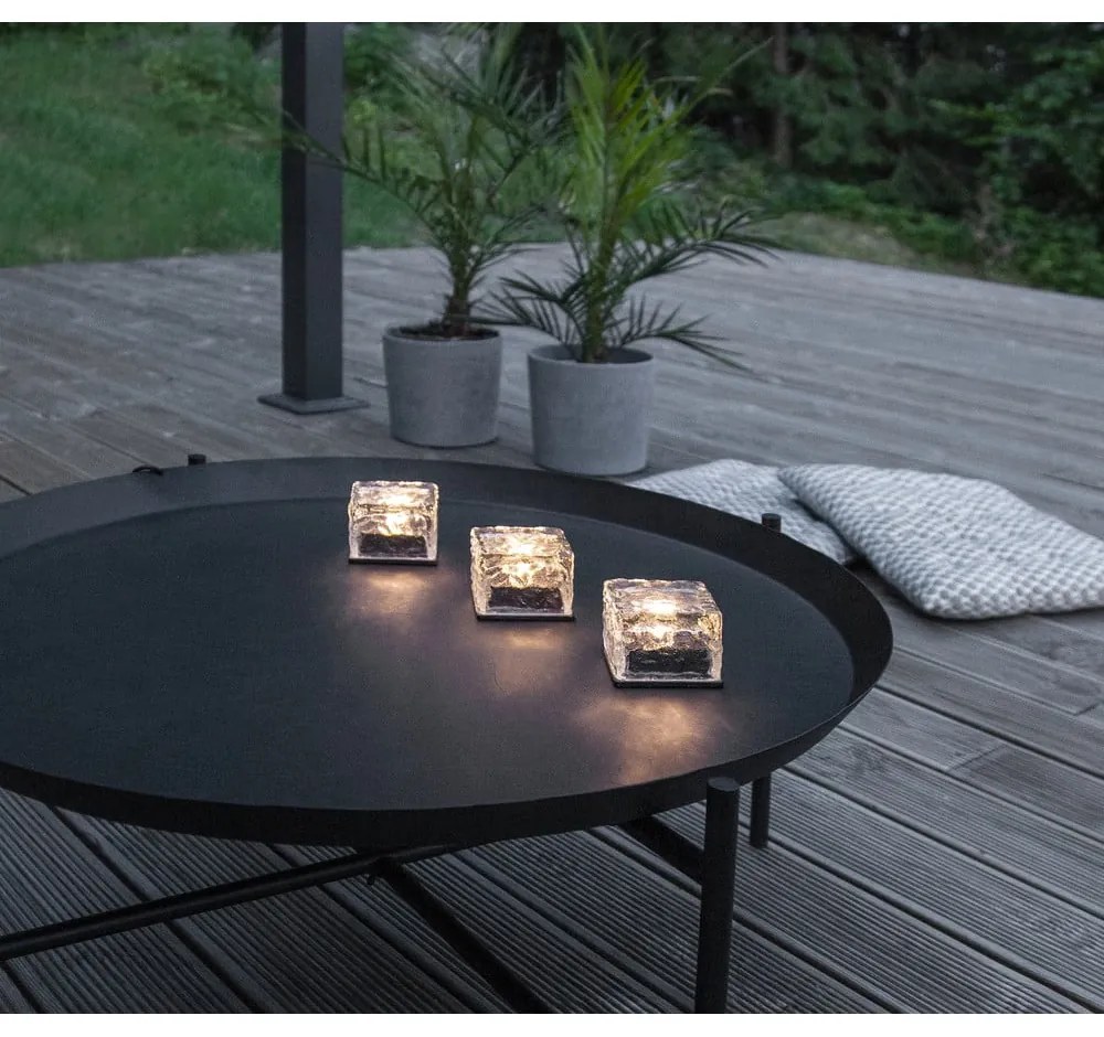 Sada 3 venkovních solárních svíček Star Trading Candle Icecube, výška 5,5 cm