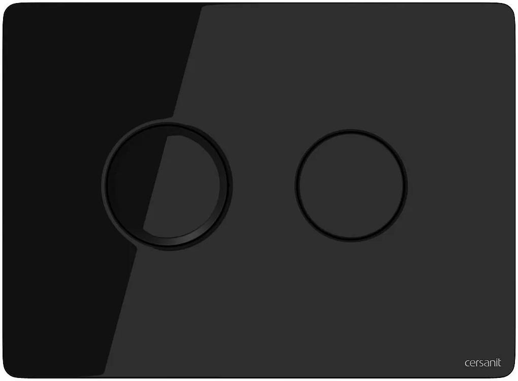 CERSANIT - Ovládací tlačítko PNEUMATIC ACCENTO CIRCLE, černé sklo  (S97-053)