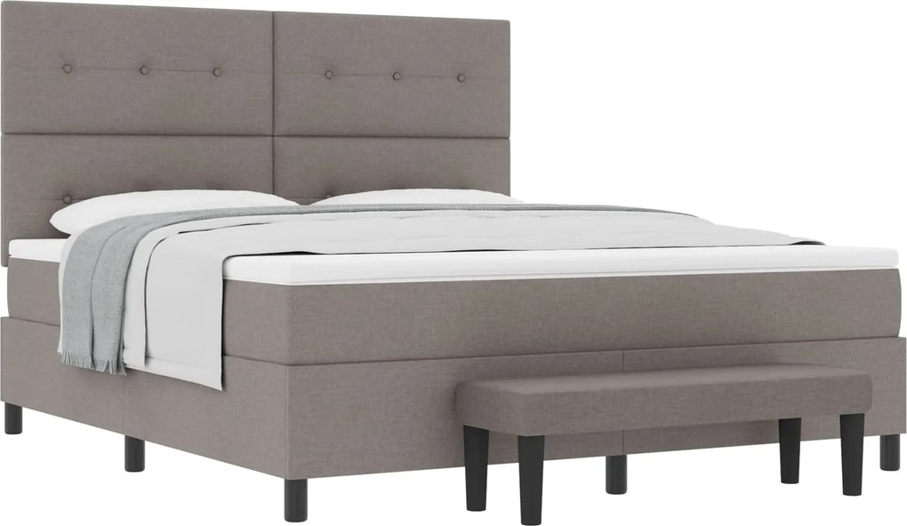 Postel s boxspringem s čelo Taupe 180 x 200 cm textil 3344090