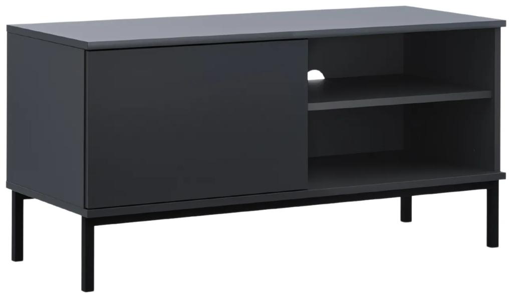 OnaDnes -20% Černý lakovaný televizní stolek MICADONI QUERY 101 x 41 cm