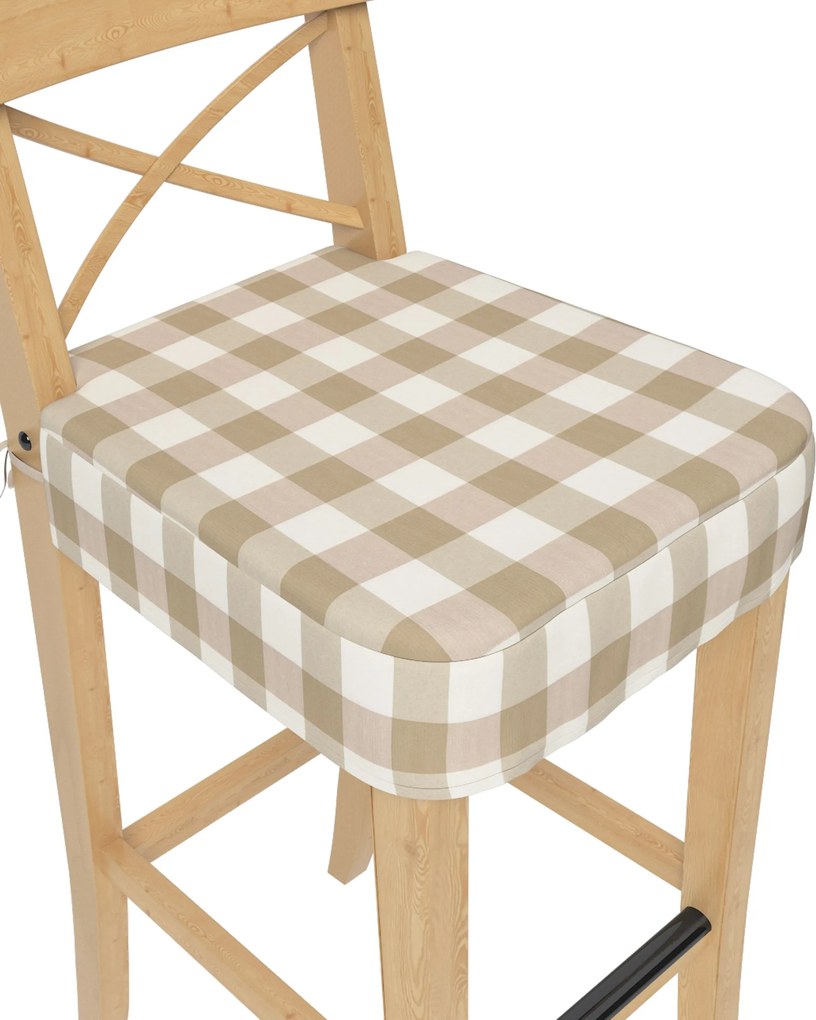 Sedák na židli IKEA Ingolf - barová barva béžová látka vzorované