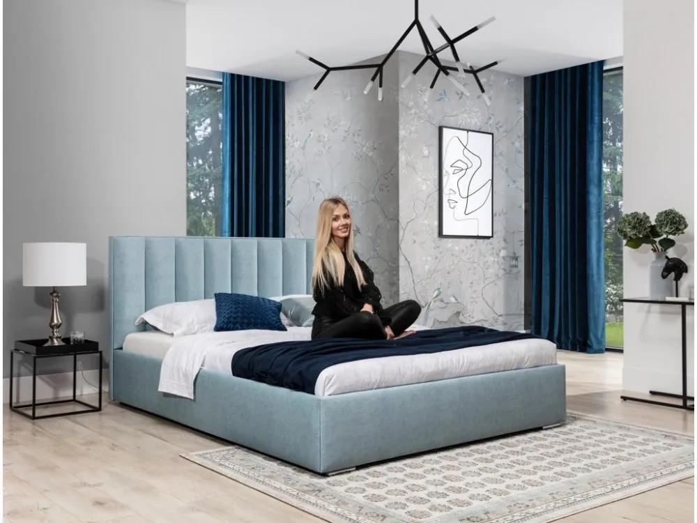 Elegantní čalouněná postel VALENCIE Ficelle 4 140x200 cm