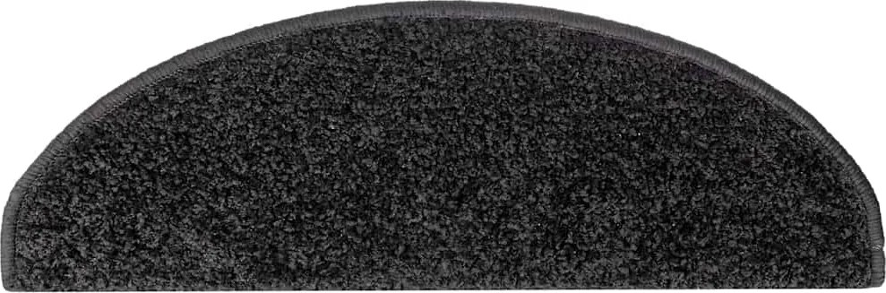 Schodové rohože 15 ks 65 x 21 x 4 cm černé, půlkulaté, velké 133901