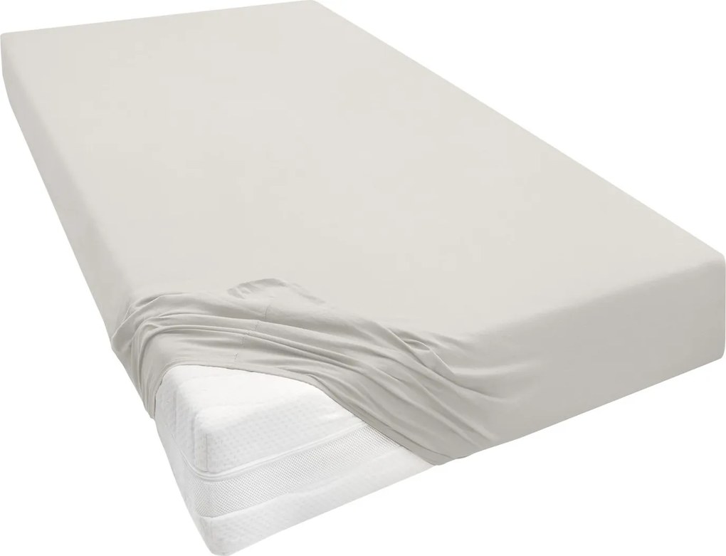 Biberna Napínací prostěradlo Jersey-Elasthan, výška rohu 25 - 35 cm. (světle šedá, 180–200 x 200–220 cm)