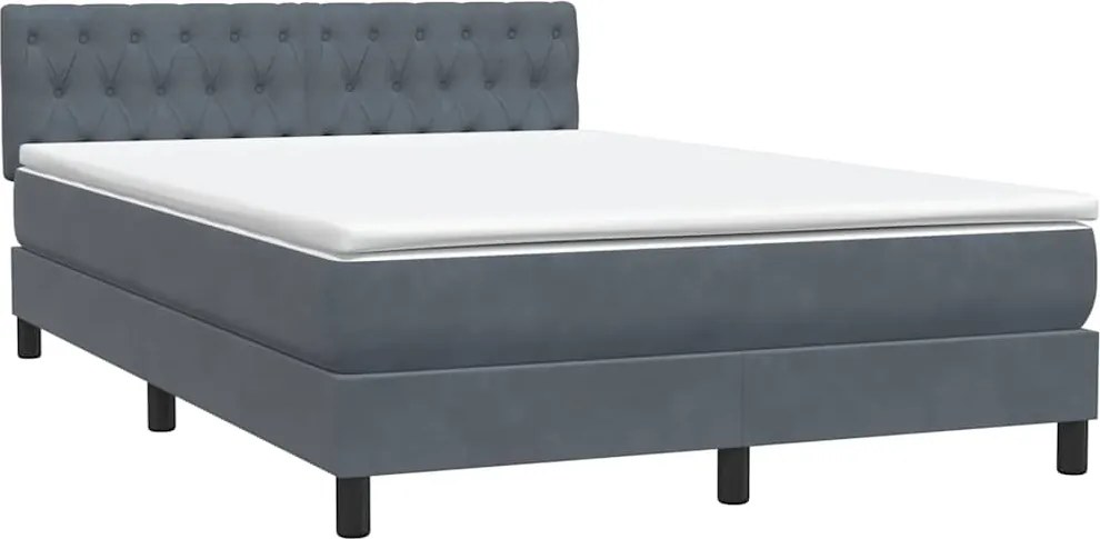 Box spring postel s matrací tmavě šedá 160x210 cm samet 3316504