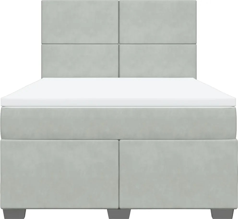 Box spring postel s matrací světle šedá 140x200 cm samet 3293224