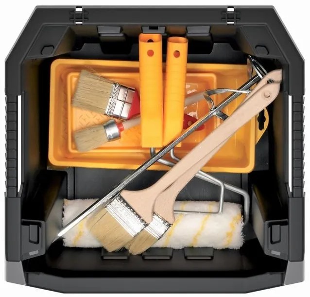 Prosperplast Dílenský úložný box se zkosenou hranou HEAVY DUTY, černý 40x38x28 L