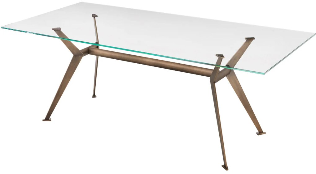 RIFLESSI - Stůl MASTER s obdélníkovou skleněnou deskou