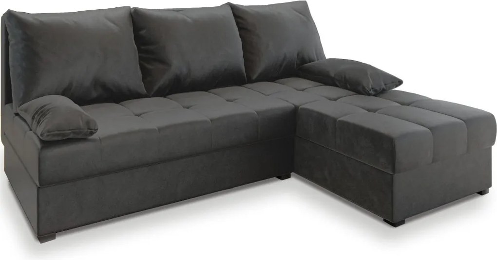 Rohová rozkládací sedací souprava do L CELESTE, 200 cm, s úložným prostorem Roh pohovky: Levý roh, Barva látky Paros: Světle šedá (Paros 05)