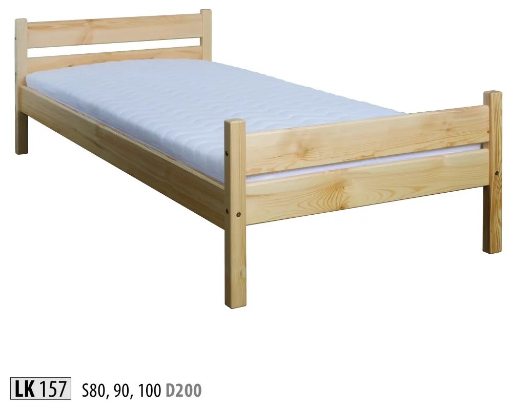 Drewmax Dřevěná postel 100x200 LK157 ořech