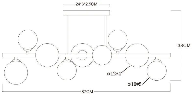 GLOBO RIHA 56135-9D Stropní svítidlo