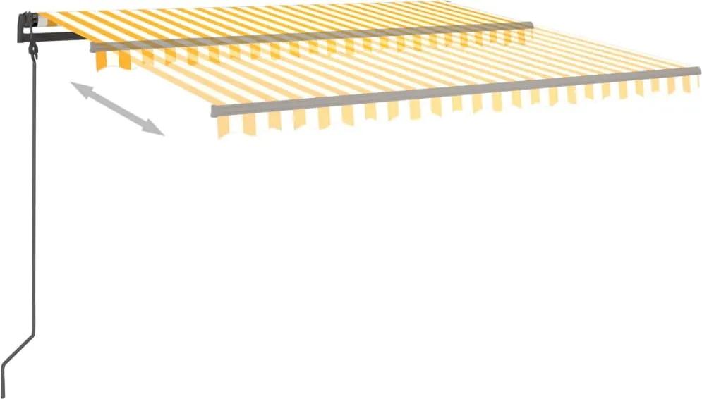 vidaXL Automatická markýza LED a senzor větru 5 x 3,5 m [3070273] Barva: krémová
