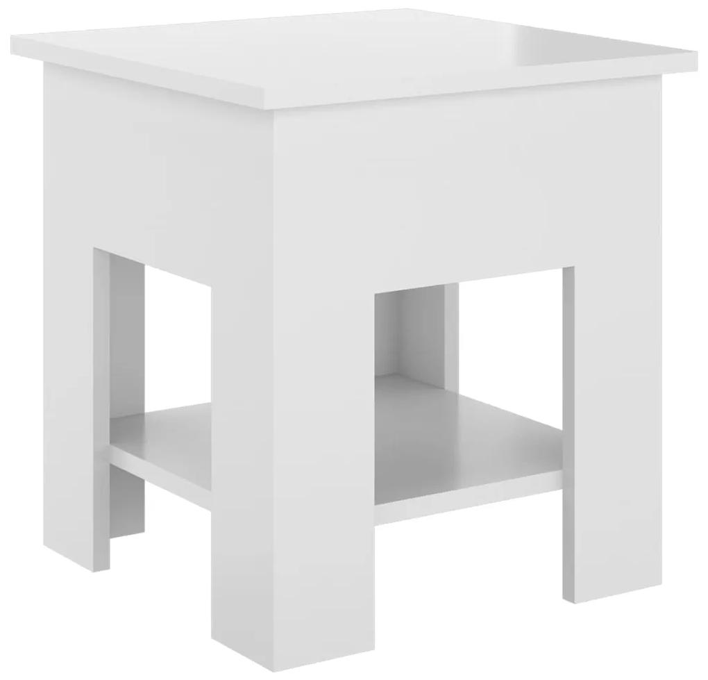 Konferenční stolek bílý vysoký lesk 40x40x42cm kompozitní dřevo - Default Title