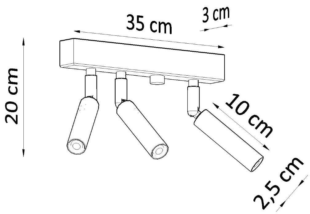 Sollux Lighting Stropní svítidlo EYETECH 3 Černá