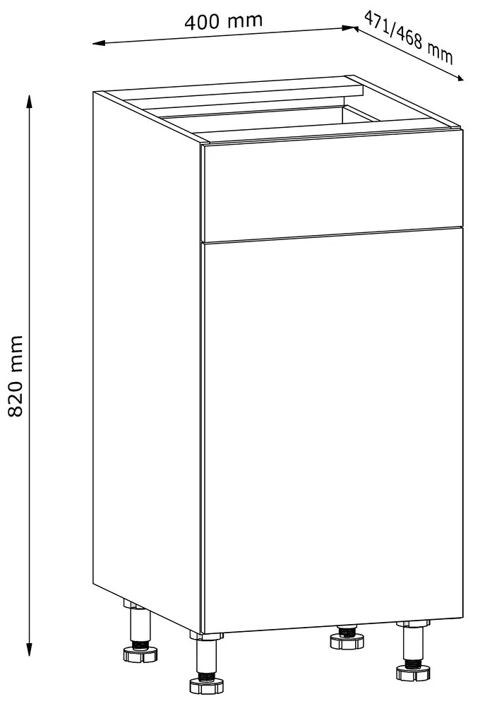 LANGEN bu | dolní skříňka D40S1 | s úchytem | UNI provedení | béžová