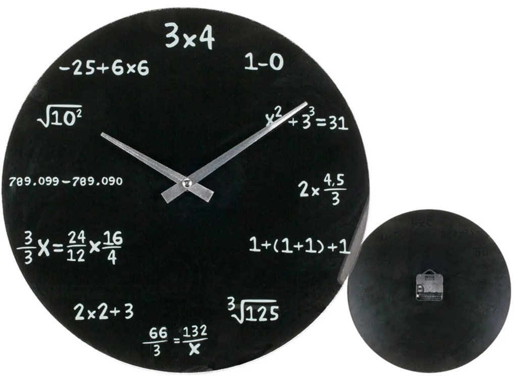 Nonsense Inc. Matematické hodiny skleněné Barva: Černá