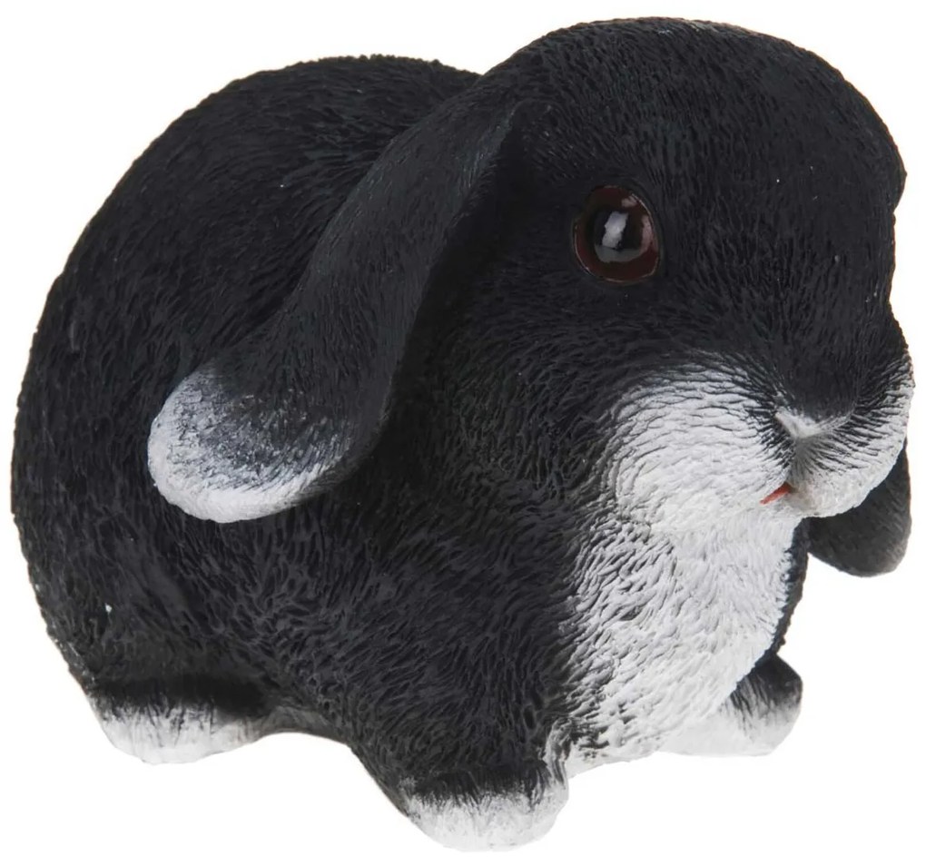 Zahradní figurka z polyresinu Bunny, 16 cm, černá