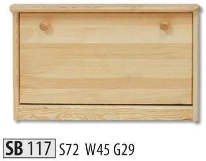 ImportWorld Botník Cedric masiv v45 x š72 x h29 cm (Barva dřeva: Ořech)