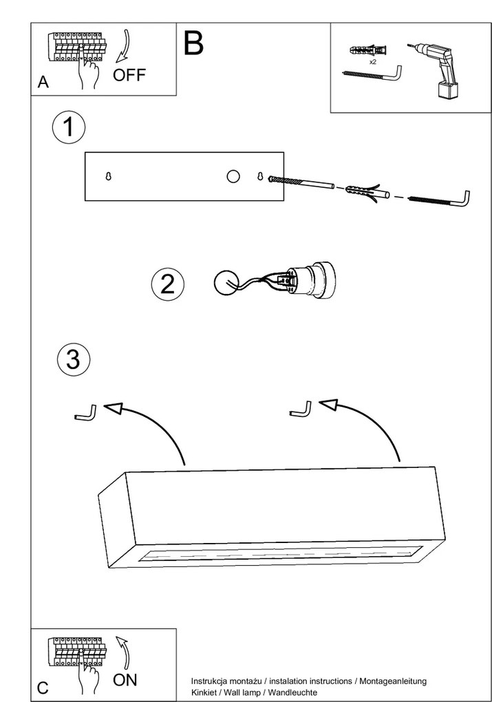 Sollux Lighting Nástěnné svítidlo keramické VEGA černé
