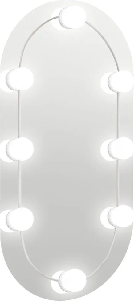 Zrcadlo s LED světly 60 x 30 cm sklo oválné 3102974