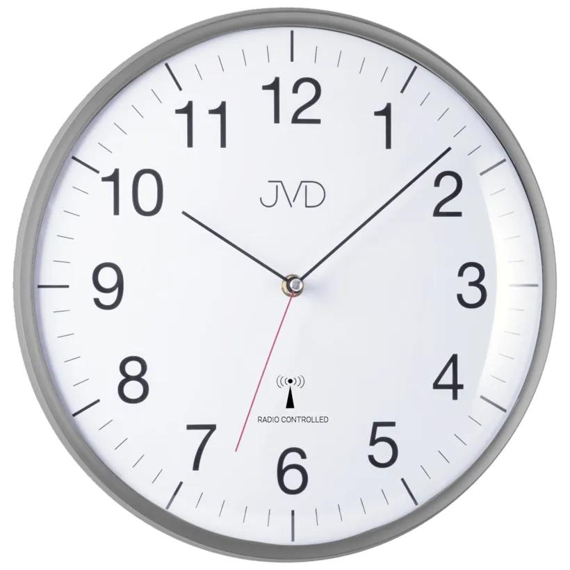 JVD Nástěnné rádiem řízene hodiny - šedé RH16.2