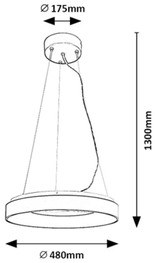 Rabalux LED závěsné svítidlo CEILO 38W/3200lm/CCT 3000-6500K/DIM/IP20 - dálkové ovládání, černá