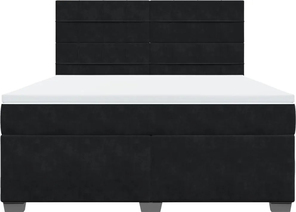 Box spring postel s matrací černá 180x200 cm samet 3290980
