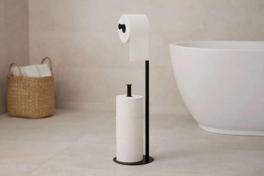 Stojan na toaletní papír PAPER STAND KS-46 černý 64 cm
