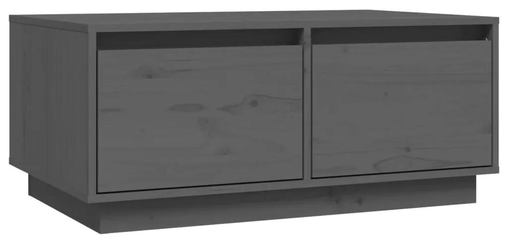 Konferenční stolek šedý 80x50x35 cm masivní borové dřevo - Default Title