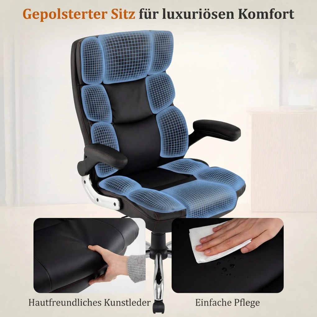 Costway Ergonomická kancelářská židle s rozkládacími područkami a funkcí