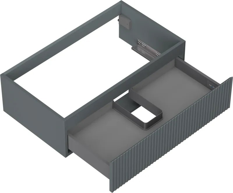 Mexen Rivel, koupelnová skříňka 80 cm, 1 zásuvka, drážkovaná, grafitová matná, 91A20-08023-1-BF66