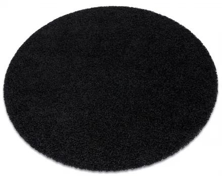 Dywany Luszczow Dětský kusový koberec SOFFI kulatý, shaggy 5 cm černý Rozměr koberce: 100 cm KRUH