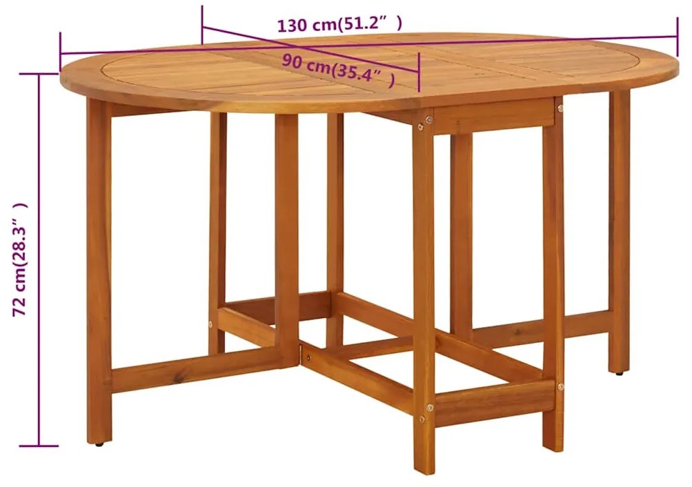 vidaXL Marketos Zahradní stůl 130 x 90 x 72 cm masivní akáciové dřevo