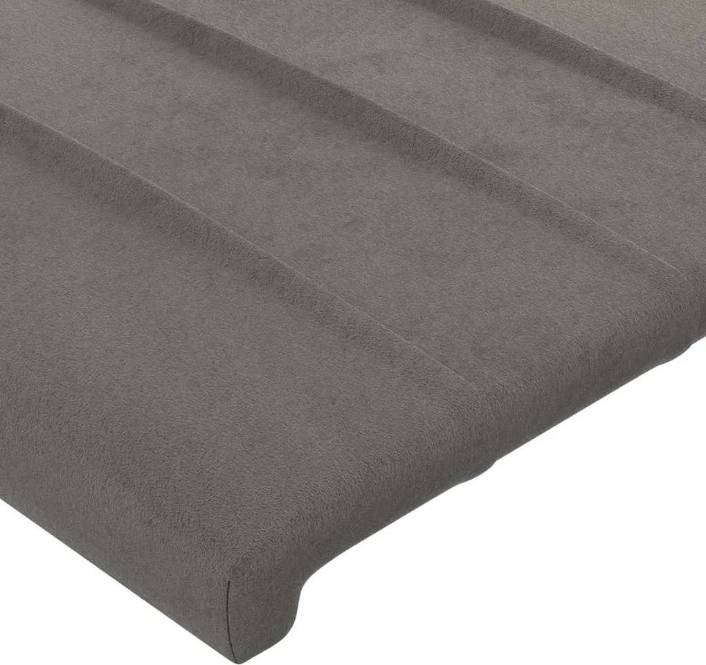 Čelo postele s LED světle šedé 144 x 5 x 78/88 cm samet 3121898