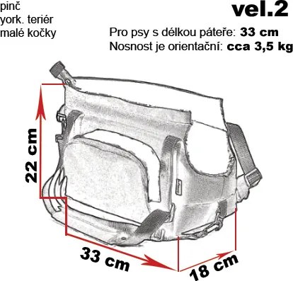 Cestovní taška pro psy  s chlupatinou, no. 9, růžová, vel. 1