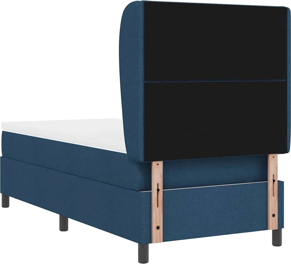 Postel s boxspringem s čelo Modrá 90 x 190 cm textil 3340605