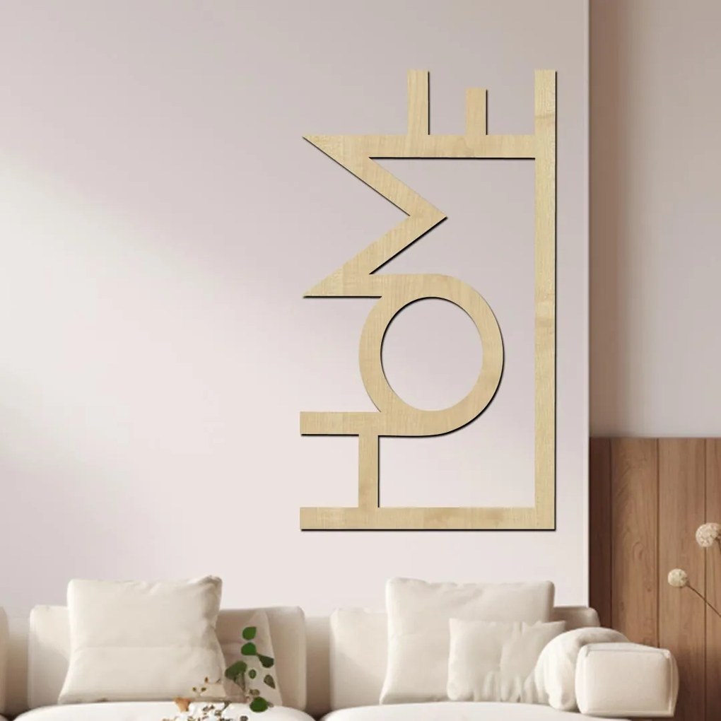 dřevo života Dřevěný nápis na zeď HOME Zvolte rozměr (cm): 22x40, Zvolte barvu dekoru: Buk