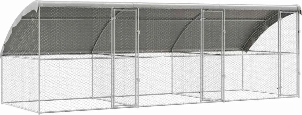 Psí kennel 3 ks Stříbrná 6 x 2 x 2 m Pozinkovaná ocel 3368326